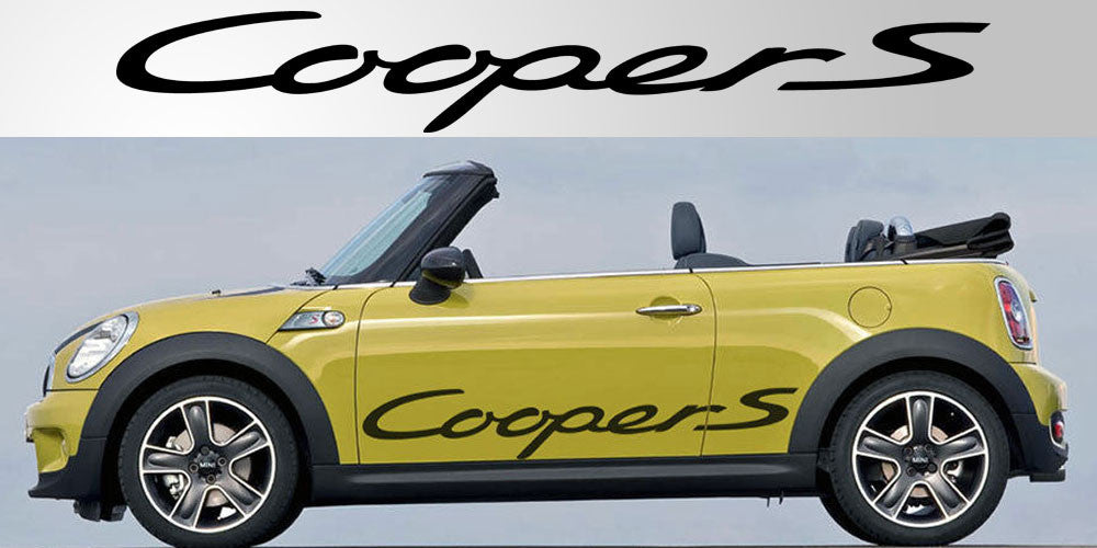 Mini Cooper S Vinyl Side Decal Graphic Pair – Stripe Garage
